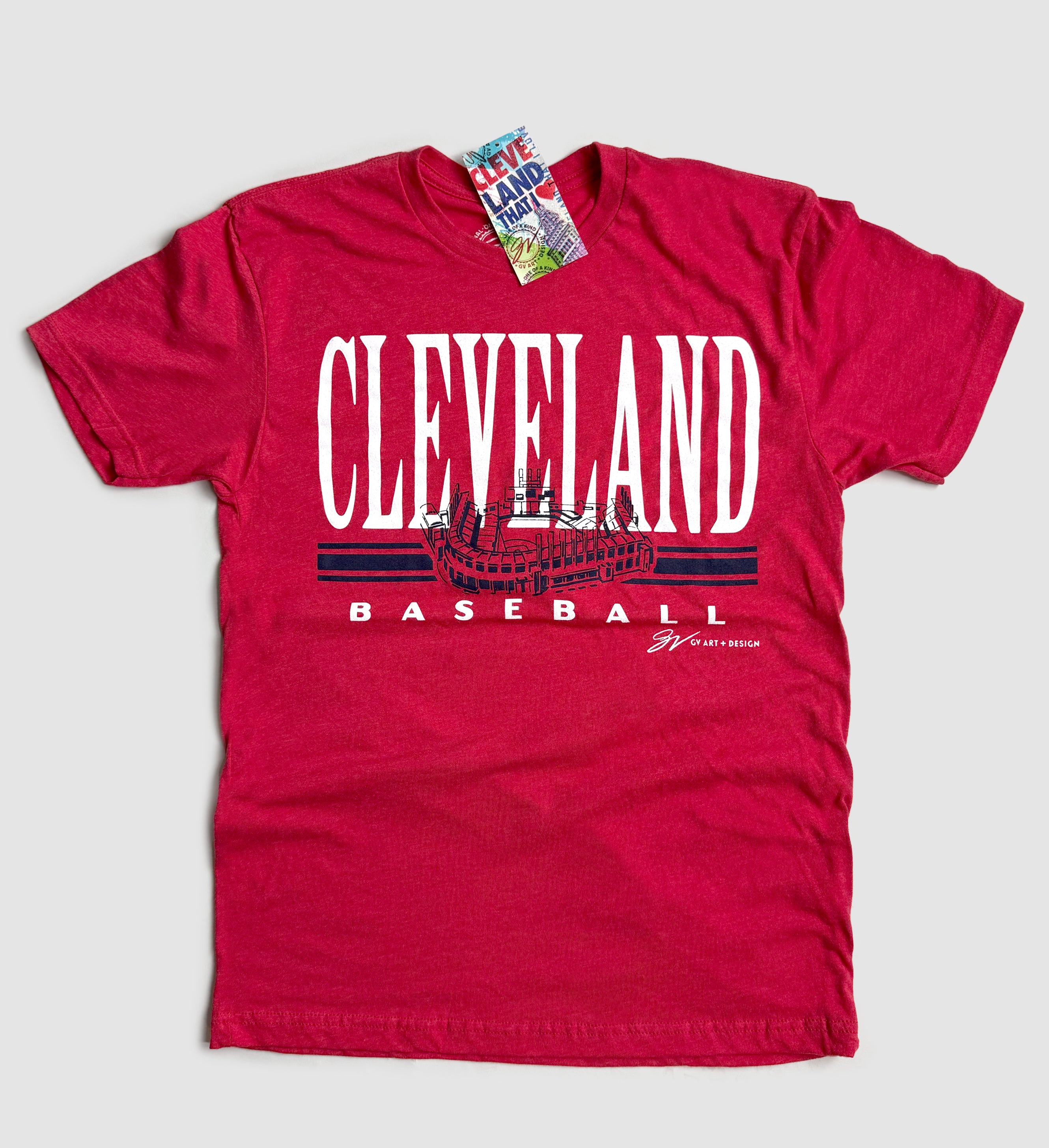 Red Cleveland Baseball Stadium T shirt